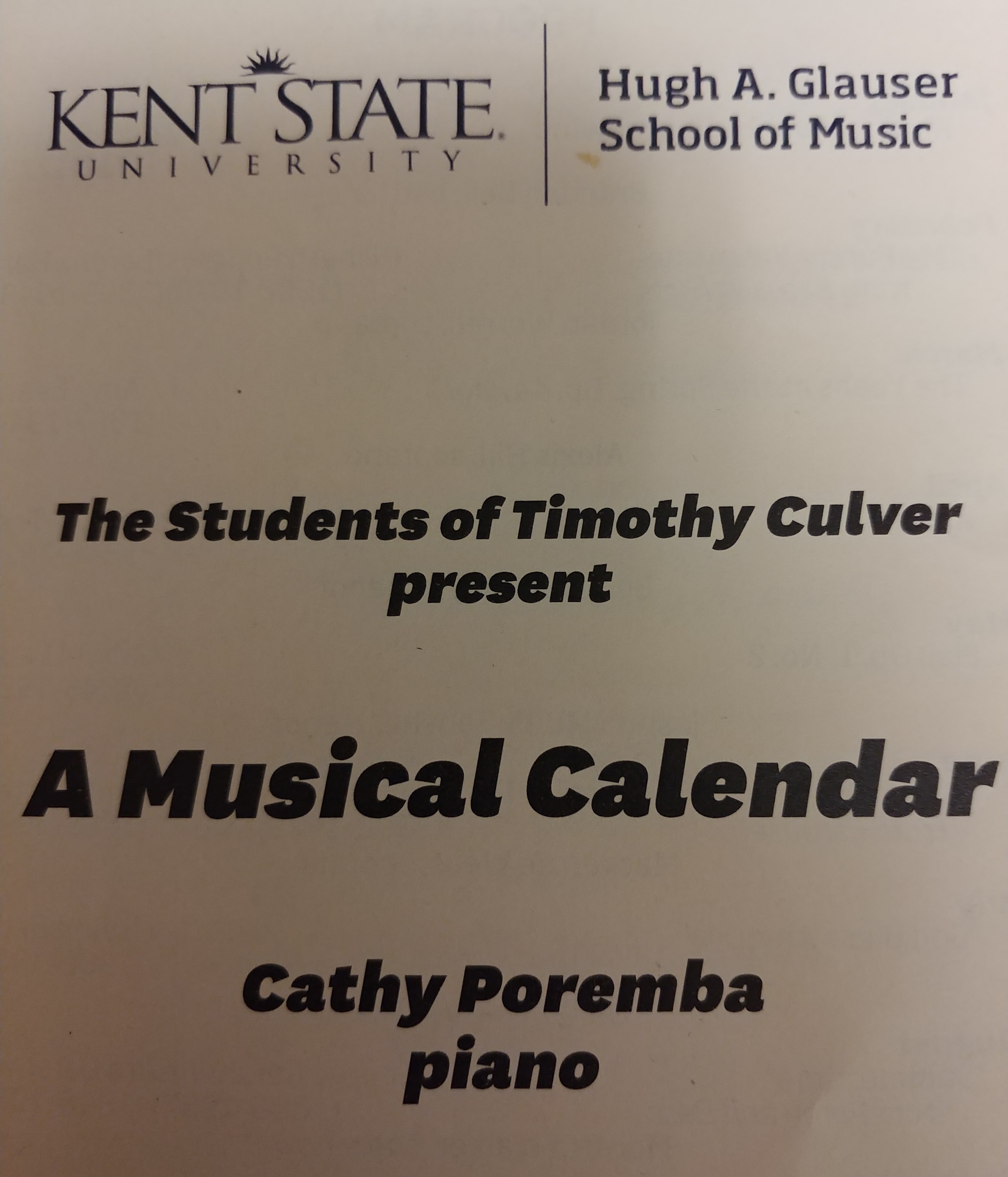 A Musical Calendar – Broadcast Reporting